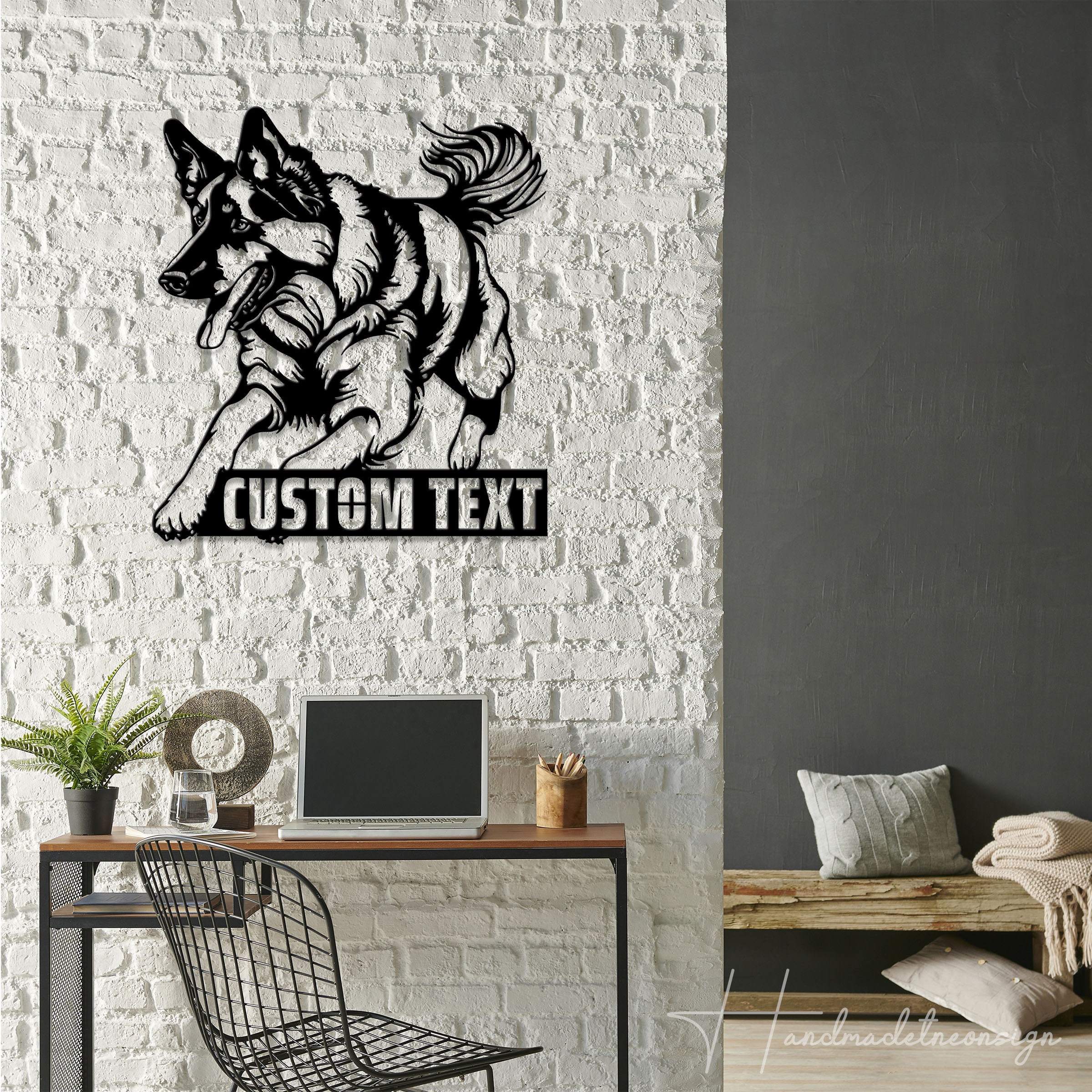 Custom German Shepherd Metal Wall Art LED Light - Personalized Dog GSD ...