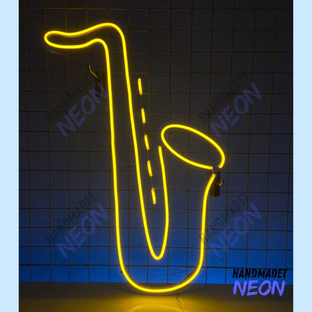 Saxophone Led Sign, Saxophone Neon Sign, Wall Decor, Instrument Neon ...
