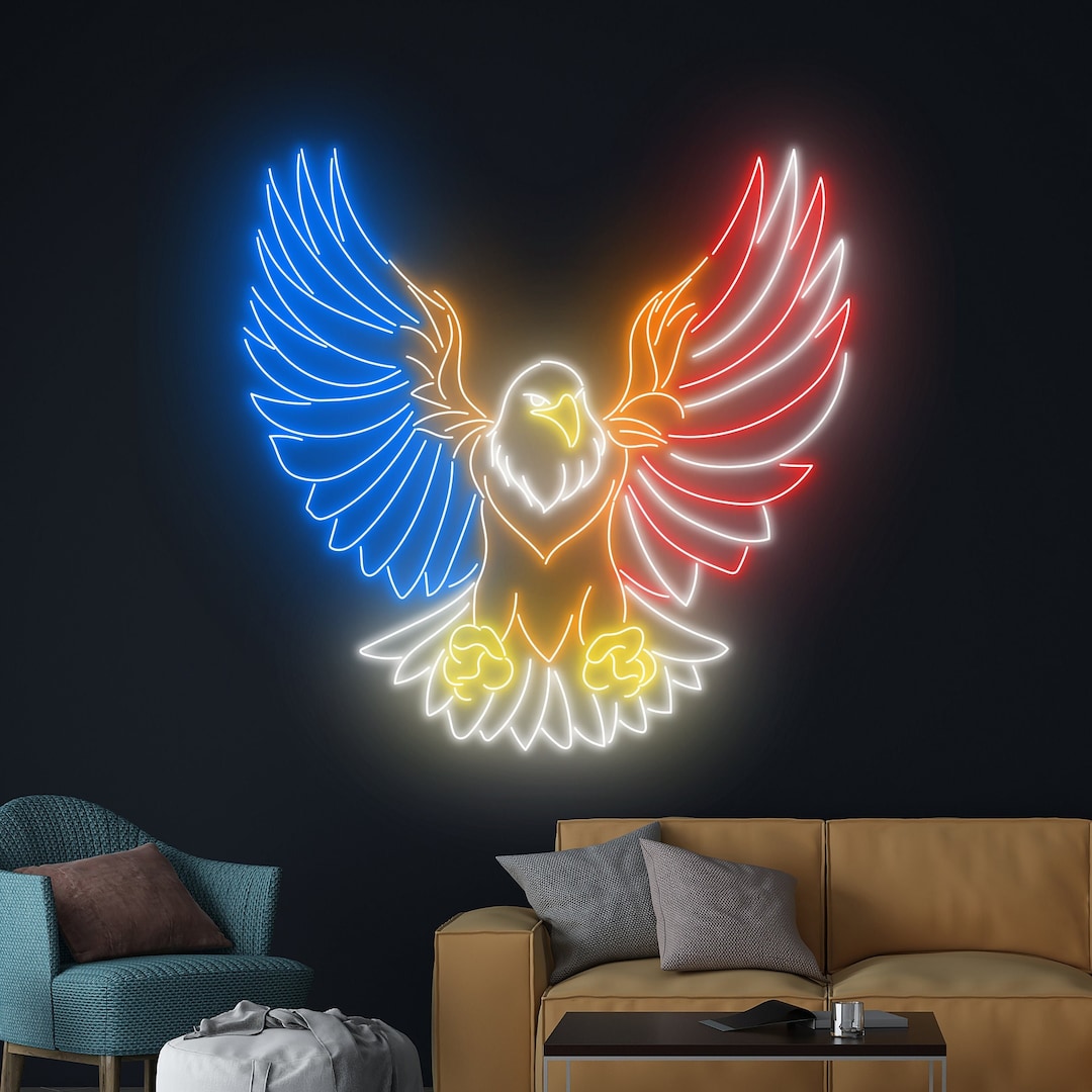 Patriotic Eagle Neon Light, Eagle Led Light, Eagle Bird Led Sign, Eagle ...