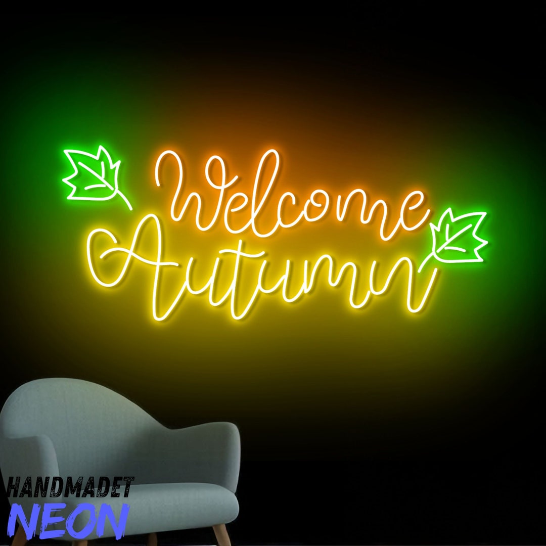 Welcome Autumn Neon Sign, Hello Fall Led Sign, Happy Autumn Neon Light ...