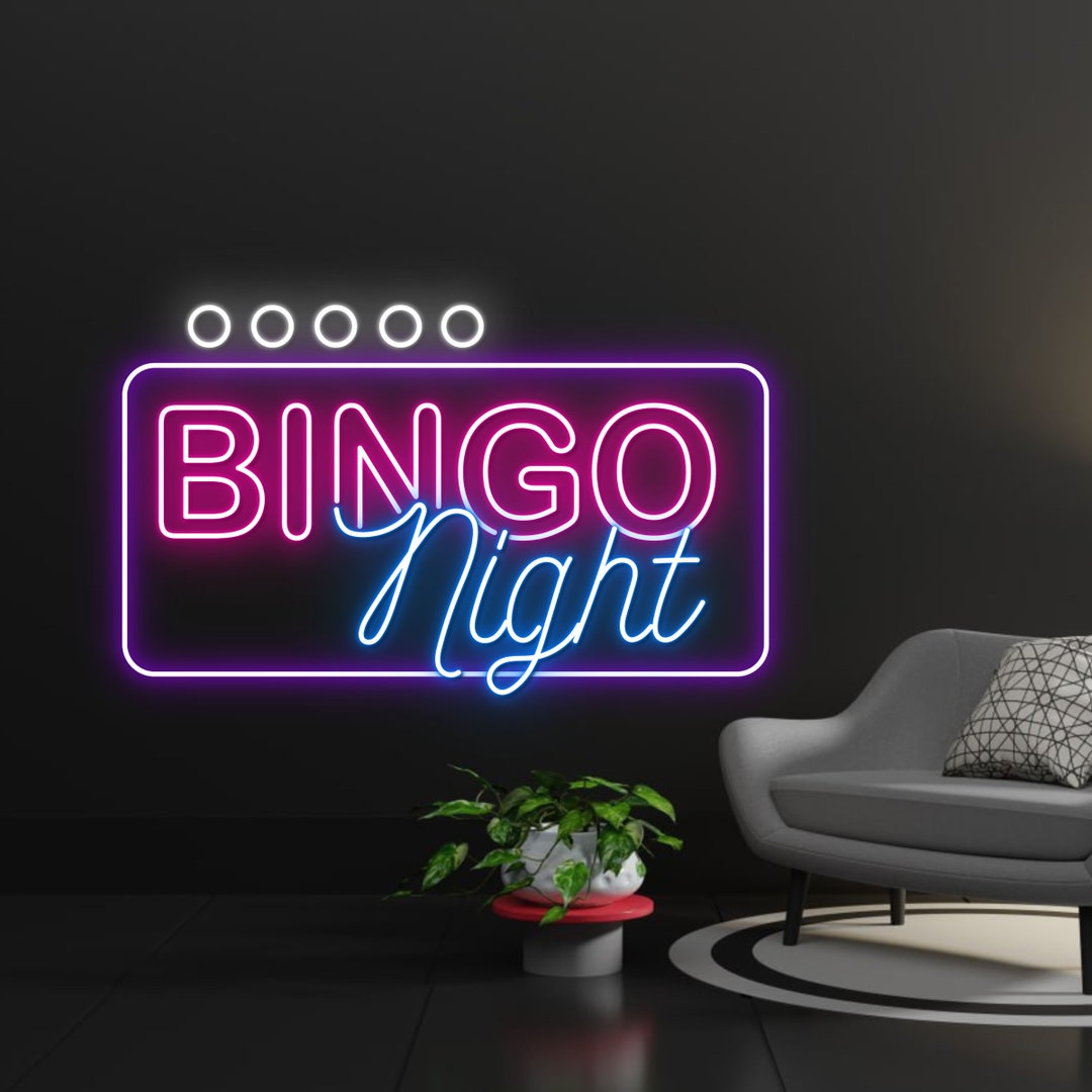 Bingo Night Neon Sign, Bingo Night Neon Light, Custom Neon Sign, Bingo ...
