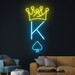 King Crown Neon Sign, Crown King Led Sign, K Crown Led Light, Royal ...