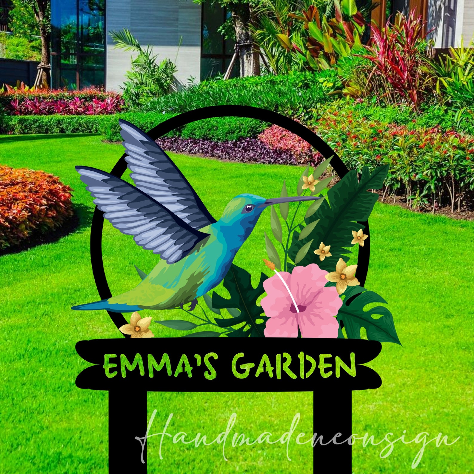 Custom Hummingbird Stake Sign, Hummingbird Garden Metal Stakes, Bird ...