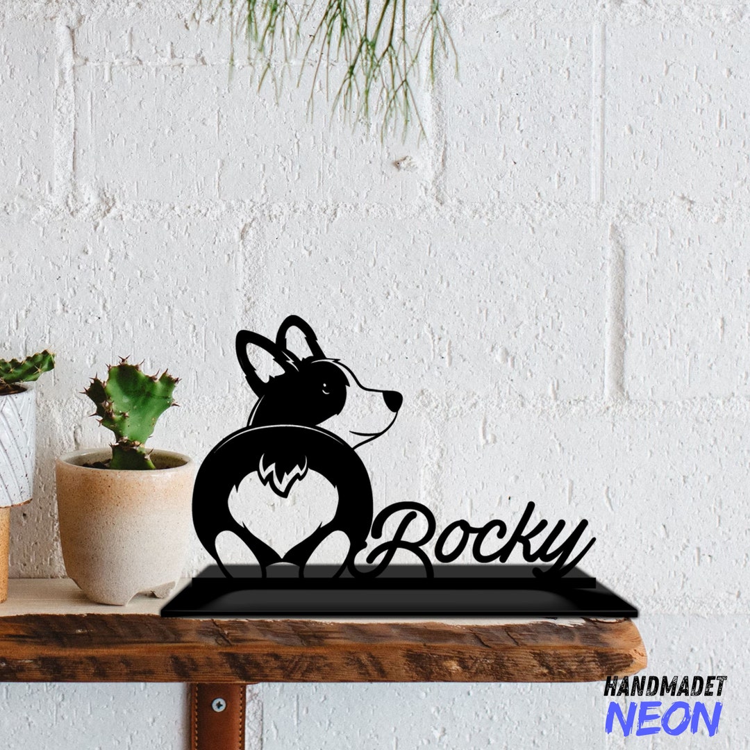 Custom Corgi Butt Table Decor, Corgi Dog Metal Shelf Decor Home, Cute ...