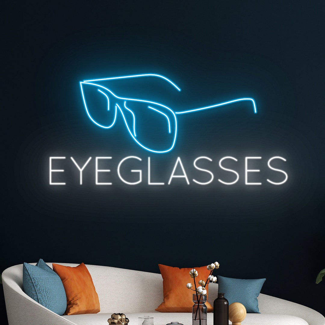 Eyeglasses Neon Sign, Eyewear Neon Light, Eyeglasses Led Sign, Glasses ...