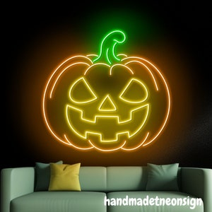 Halloween Pumpkin Neon Sign, Pumpkin Led Sign, Pumpkin Halloween Neon ...