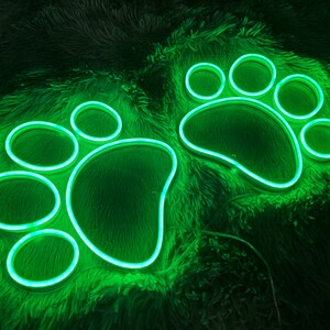 Paw Led Sign, Paw Neon Sign, Wall Decor, Paw Neon Sign, Custom Neon ...