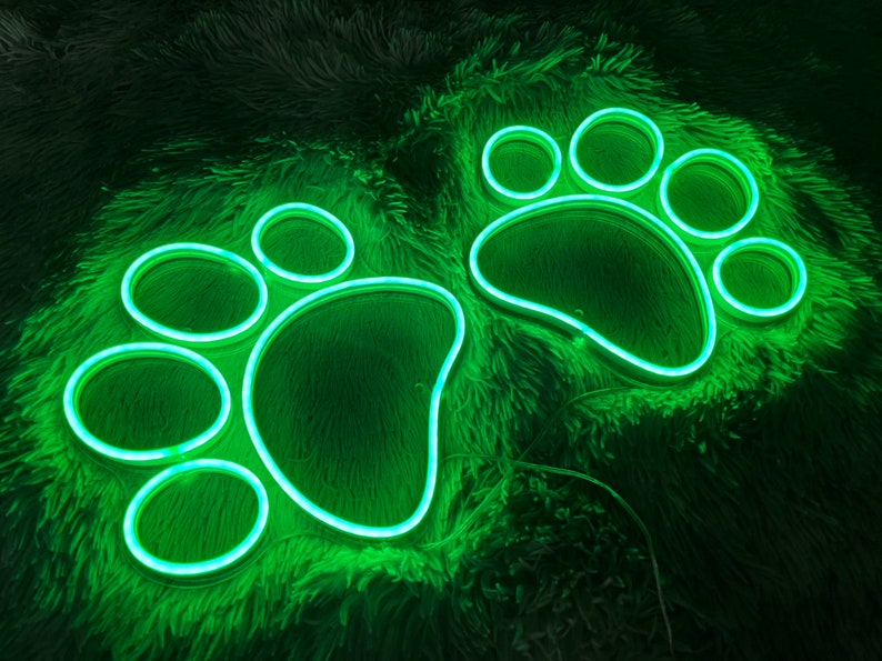 Paw Led Sign, Paw Neon Sign, Wall Decor, Paw Neon Sign, Custom Neon ...