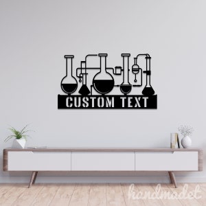 Personalized Chemistry Teacher Metal Wall Sign, School Metal Wall Light ...