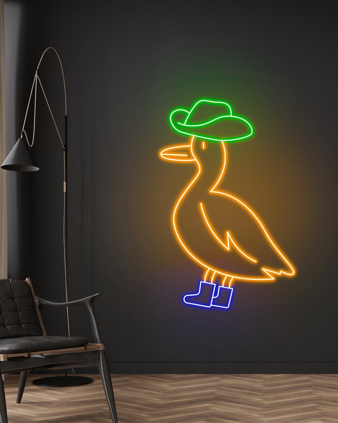 Cowboys Duck Neon Sign, Cowboy Hat Neon Sign, Duck With Cowboy Hat LED ...