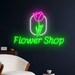 Flower Shop Led Sign, Flower Neon Sign, Flower Neon Light, Floral Led ...