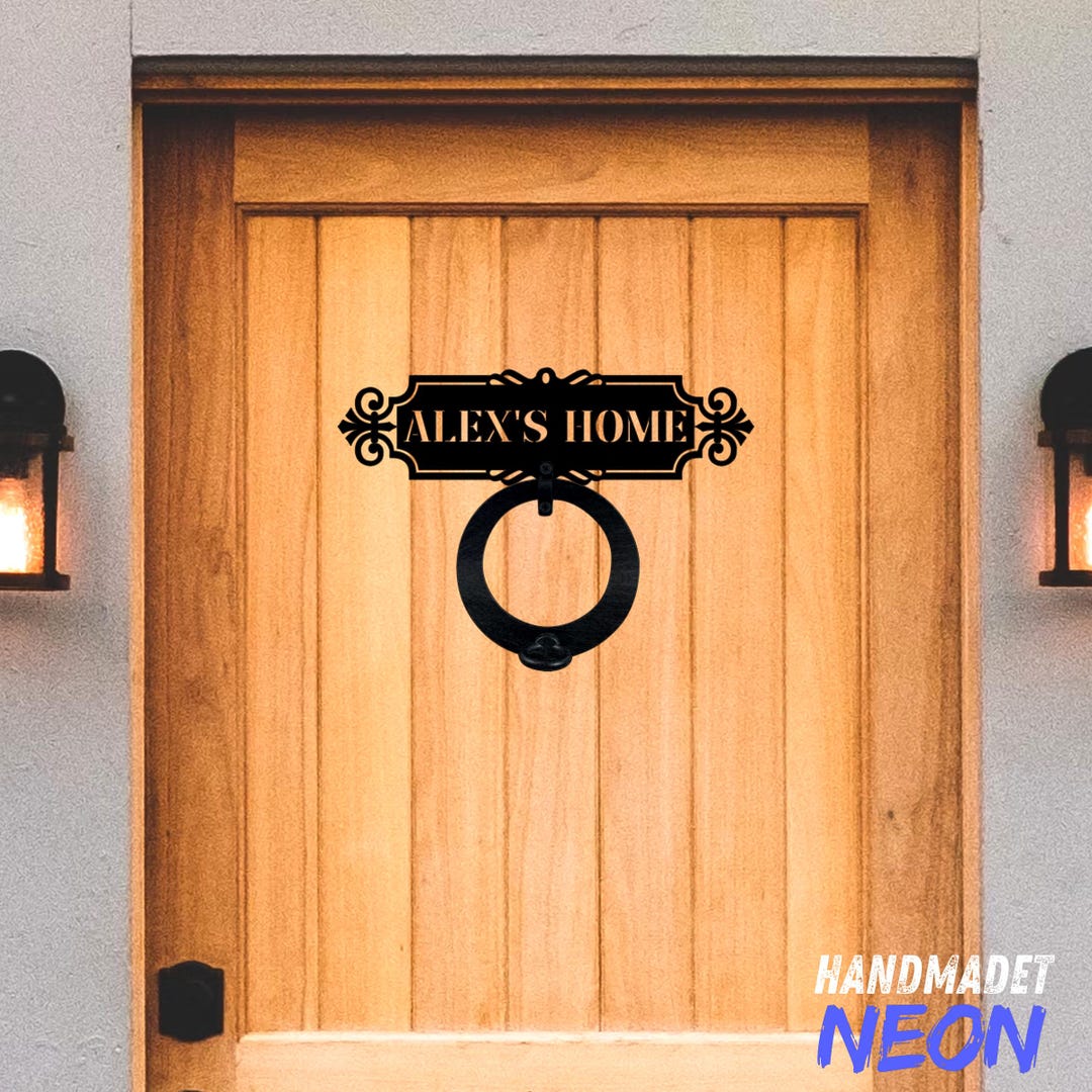 Personalized Simple Front Metal Door Knocker, Vintage Door Knocker for ...