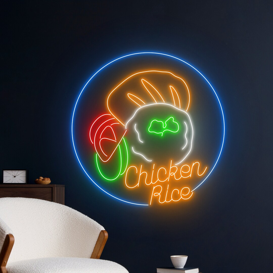 Chicken Rice Neon Sign, Chicken Rice Singapore Led Sign, Chicken Rice ...
