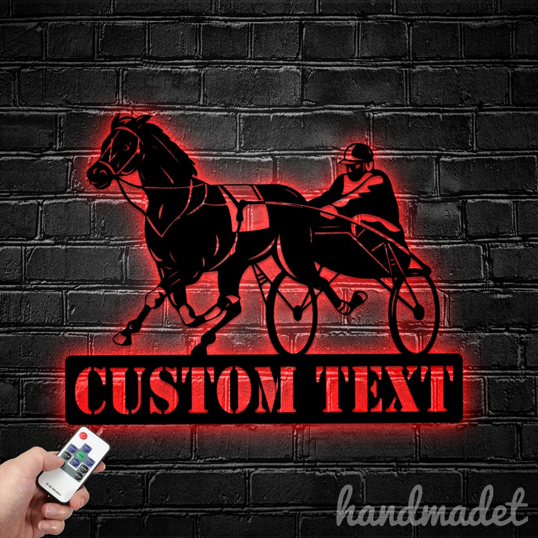 Personalized Harness Racing Metal Sign, Horse Racing Metal Light ...