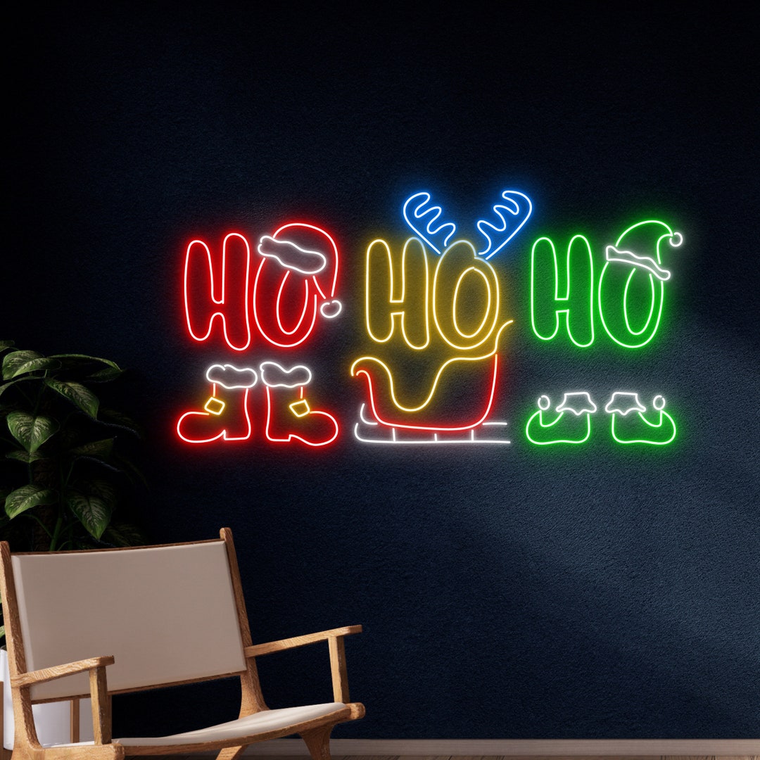 Ho Ho Ho Neon Sign Hohoho Led Sign Santa Claus Neon Light - Etsy