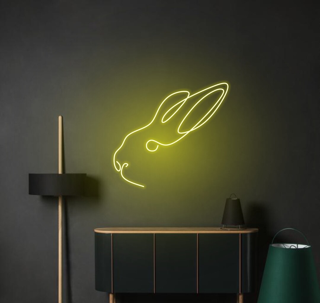 Rabbit LED Neon Sign, Cute Bunny Neon Sign, 3D Bunny Neon Led Light ...