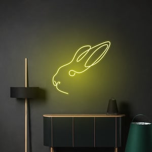 Rabbit LED Neon Sign, Cute Bunny Neon Sign, 3D Bunny Neon Led Light ...