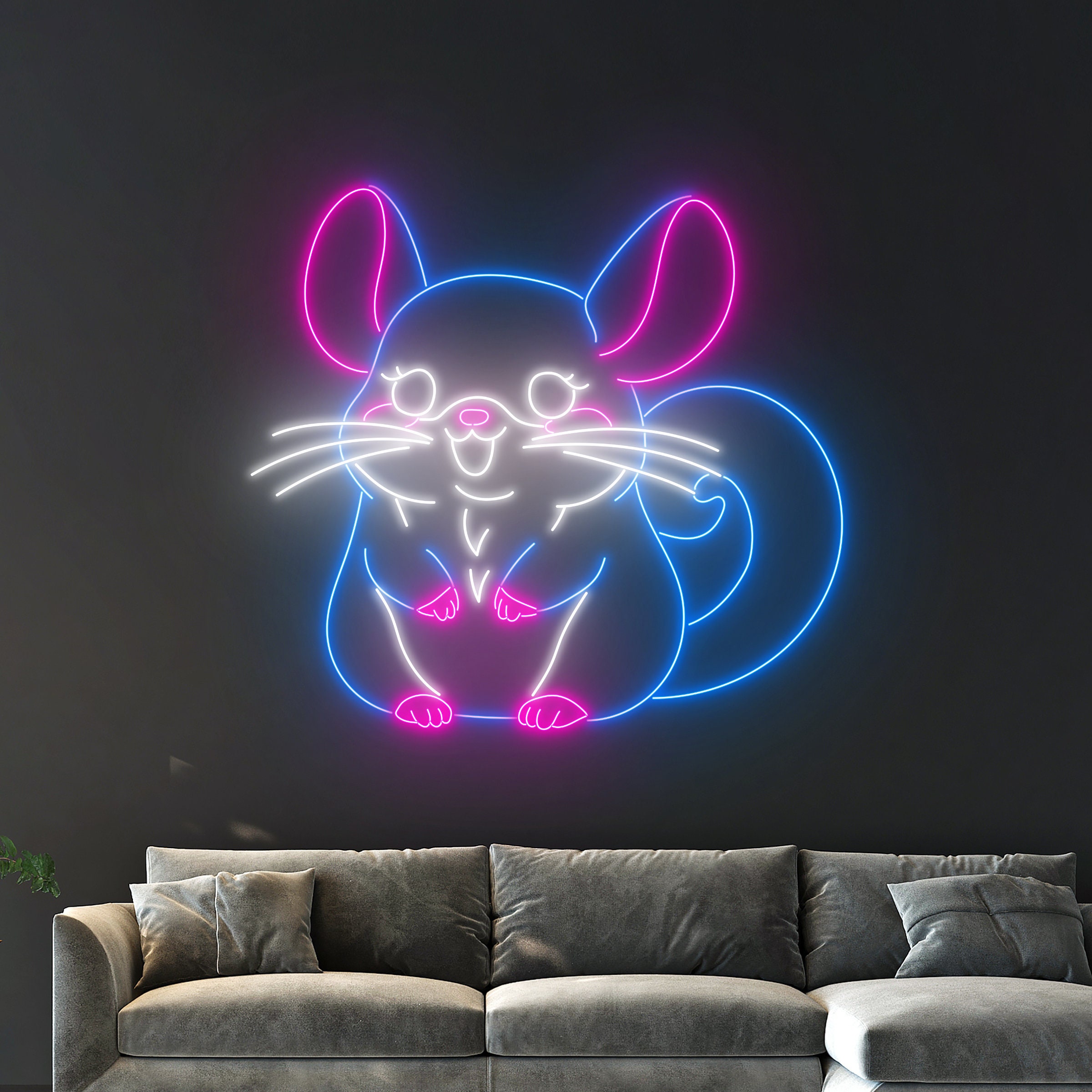 Chinchilla Neon Sign, Chinchilla Led Sign,animal Led Light Decoration ...