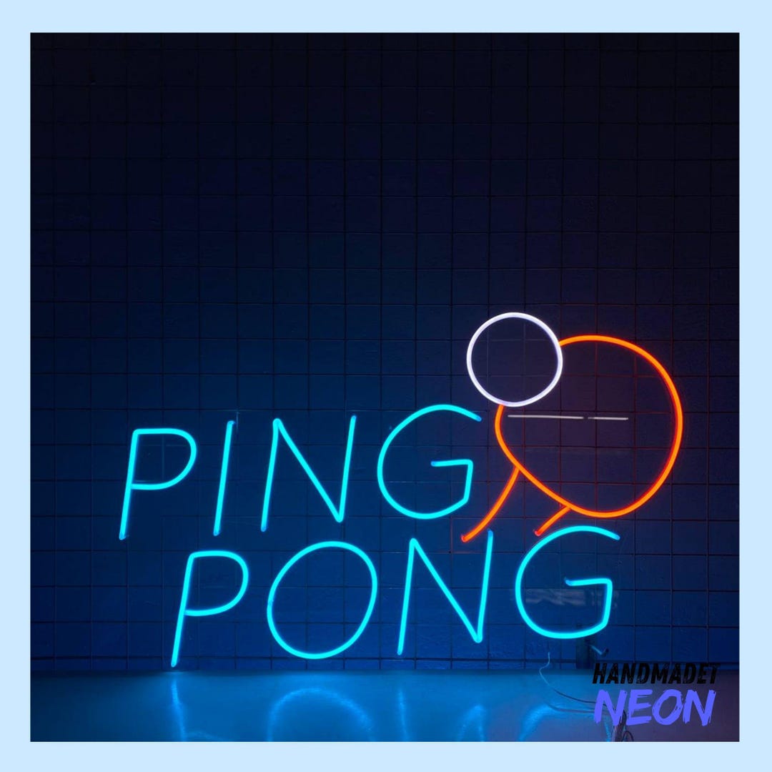 Ping Pong Led Sign, Table Tennis Neon Sign, Table Tennis Racket Neon ...