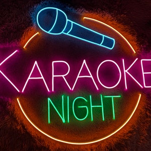 Karaoke Night Led Sign, Karaoke Night Neon Sign, Wall Decor, Karaoke ...