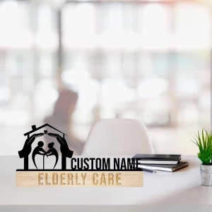Custom Elderly Care Desk Name Plate, Elderly Care Metal Nameplate for ...