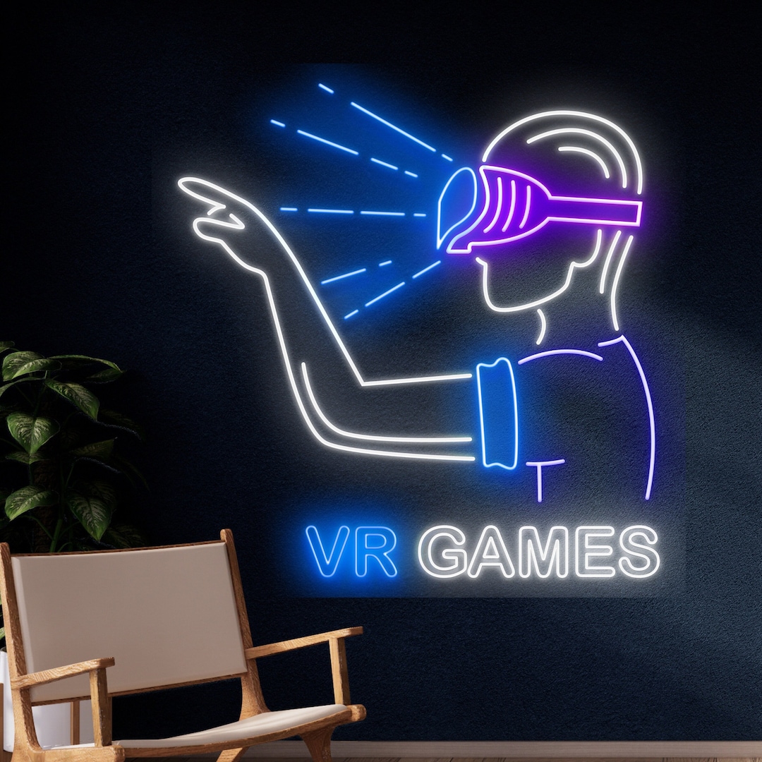 Custom VR Games Neon Sign, Virtual Reality Led Sign, Game Player Led ...
