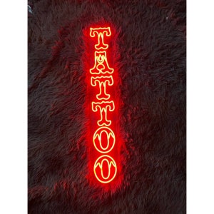 Vertical Tattoo Led Sign, Vertical Tattoo Led Sign, Wall Decor, Bar ...