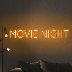 Movie Night Neon Wall Sign, Cinema Neon Wall Light, Film Led Wall Sign ...