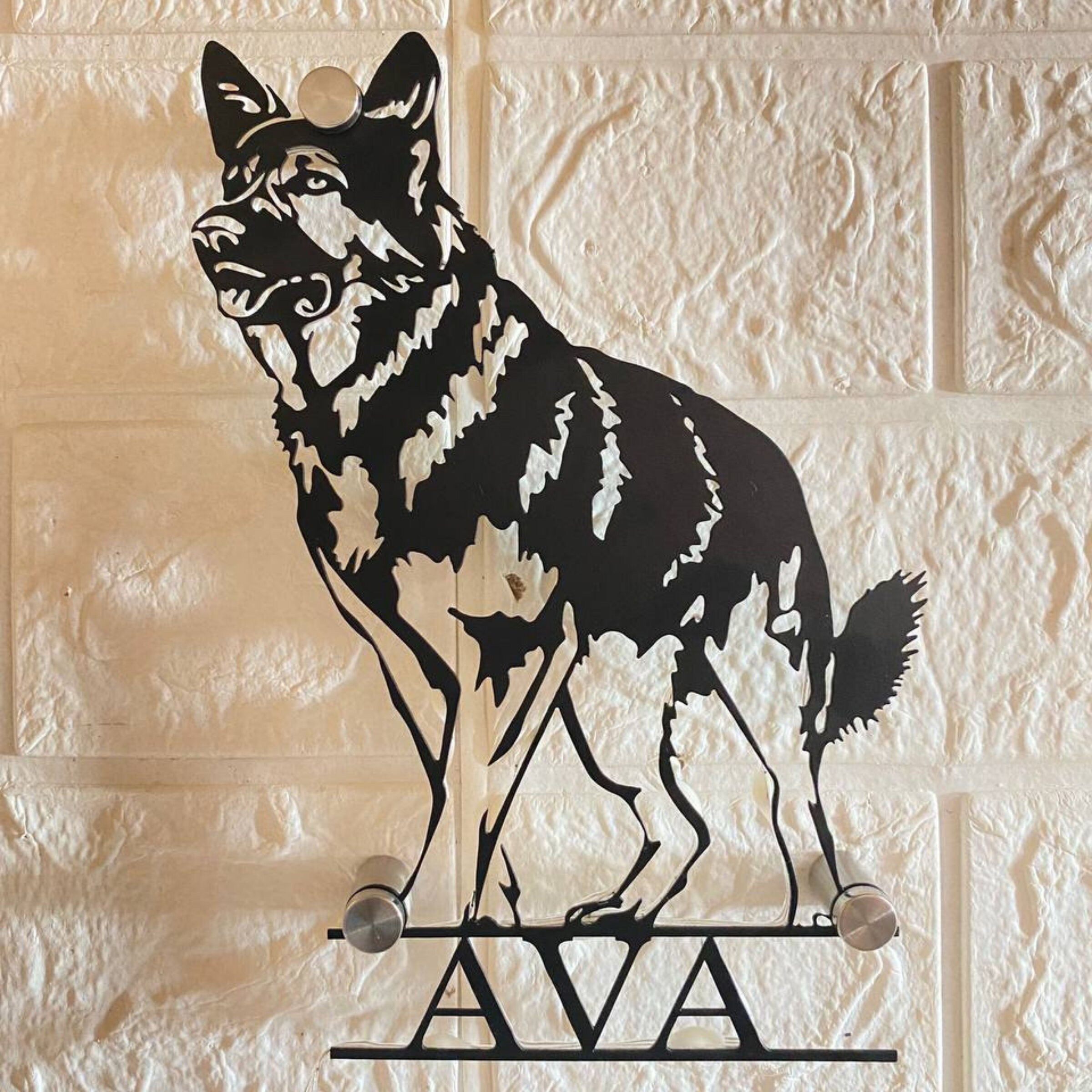 Custom German Shepherd Metal Wall Art LED Light - Personalized Dog GSD ...