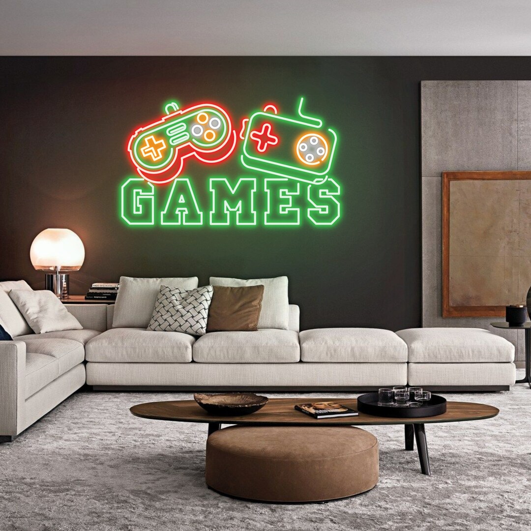 Game Controller Neon Sign, Game Room Led Sign, Game Led Sign, Custom ...