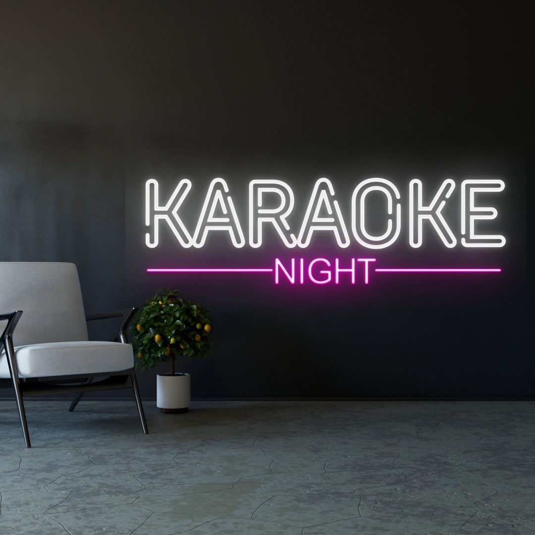 Karaoke Night Neon Sign, Karaoke Night Led Sign, Wall Decor, Karaoke ...