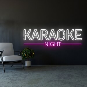 Karaoke Night Neon Sign, Karaoke Night Led Sign, Wall Decor, Karaoke ...