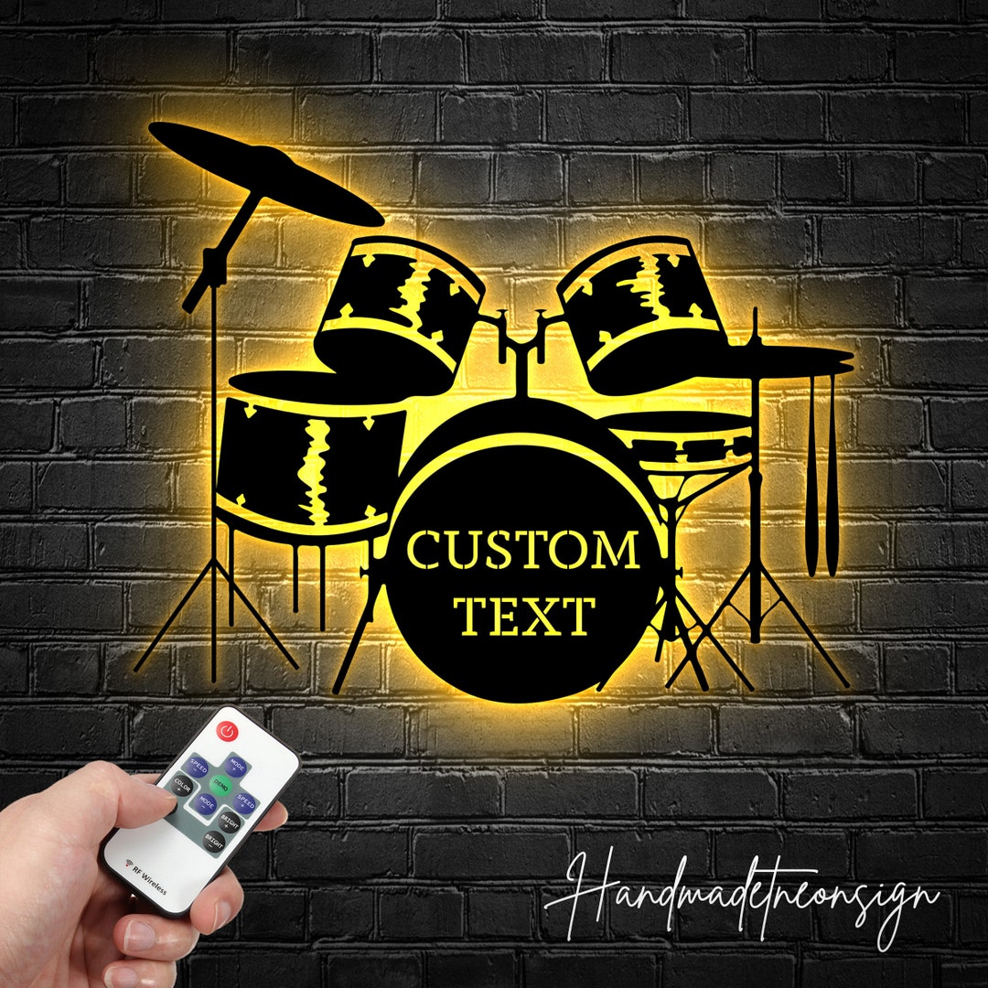 Personalized Music Band Metal Wall Art LED Light - Custom Music Studio ...