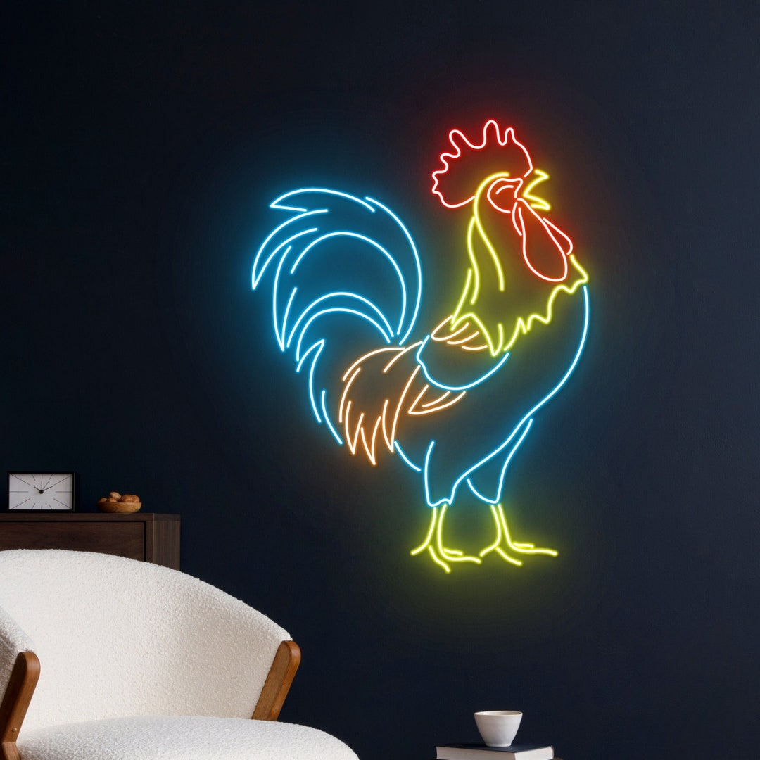 Rooster Neon Light, Chicken Led Light, Rooster Led Sign, Chicken Neon ...