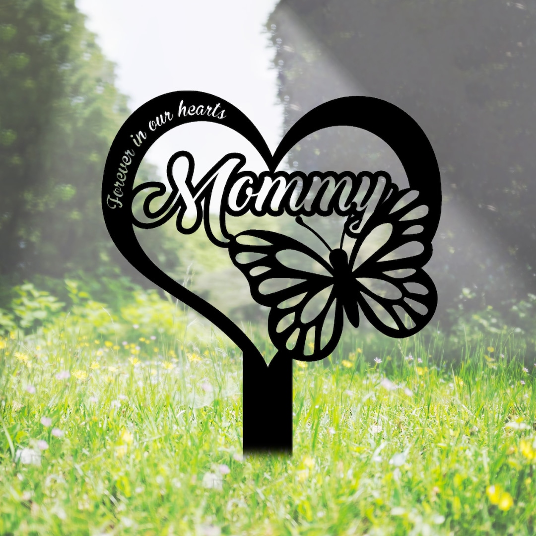 Custom Grave Memorial Stake, Cemetery Stake Metal Sign, Heart Lover ...
