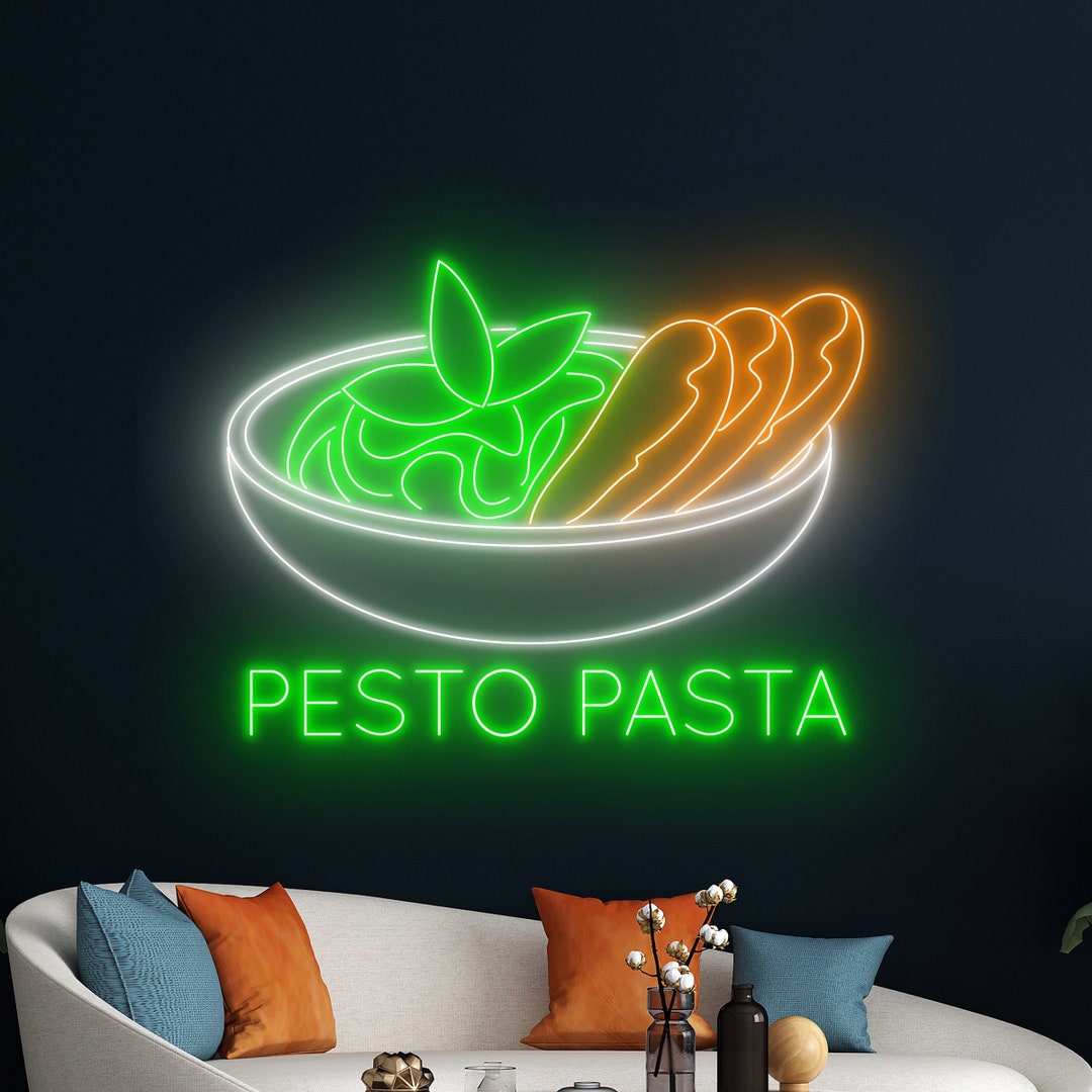 Pesto Pasta Neon Sign, Italian Noodles Led Light, Italy Noodle Neon ...
