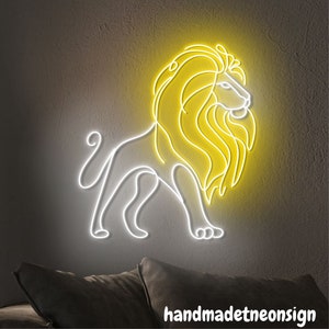 Lion Neon Sign, Lion Led Sign, Lion Animal Neon Light, Animal Lover Led ...