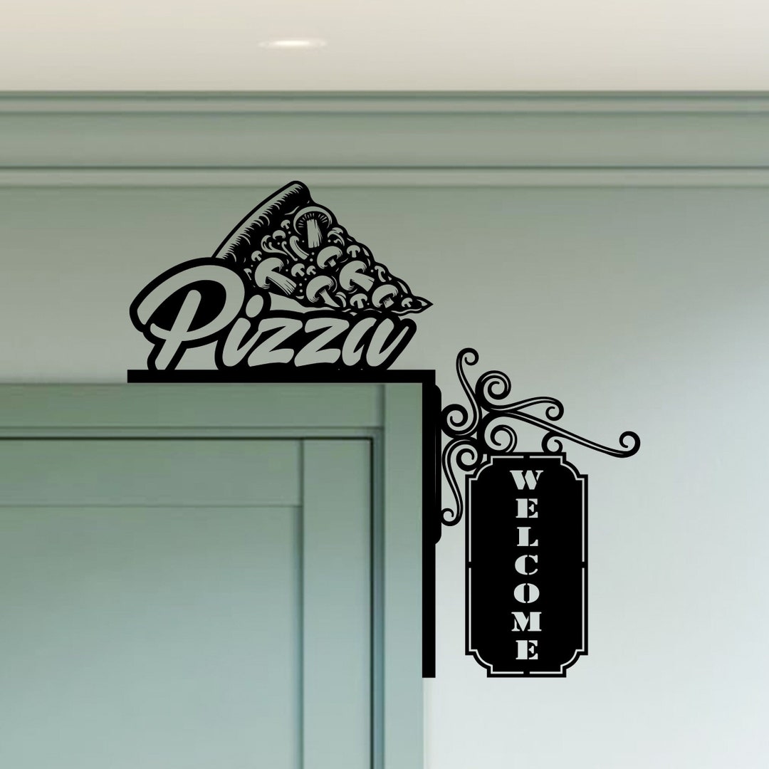 Personalized Pizza Door Corner Metal Wall Art, Custom Welcome Pizza ...