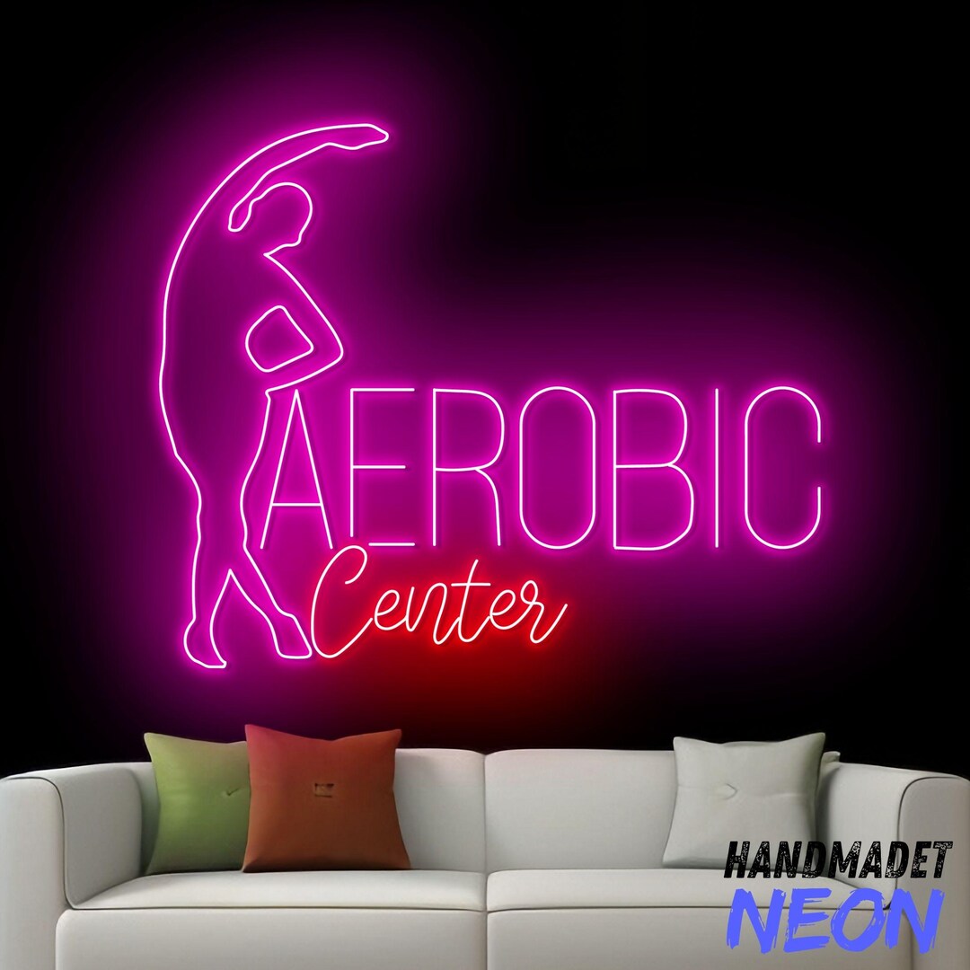 Aerobic Center Neon Sign, Aerobic Center Led Sign, Aerobic Neon Light ...