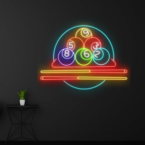 Billiards Led Sign, Billiard Neon Sign, Billiards Pool Neon Light ...