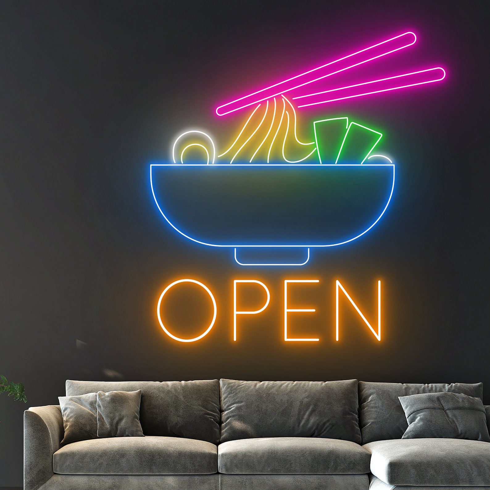 Ramen Neon Sign, Japanese Ramen Noodles Led Sign, Ramen Noodle Bowl Led ...