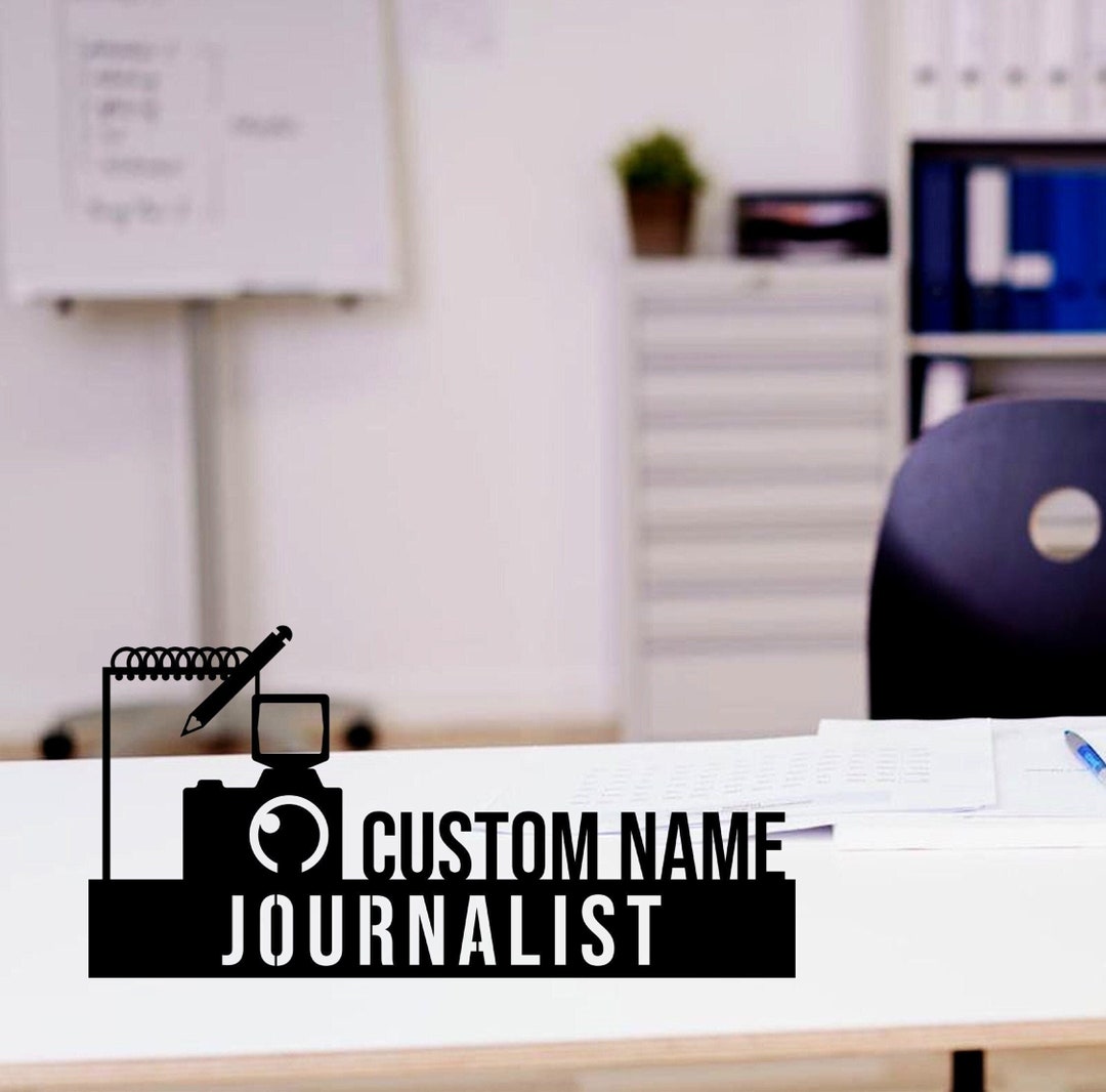 Custom Journalist Desk Name Plate, Journalist Metal Nameplate for Desk ...