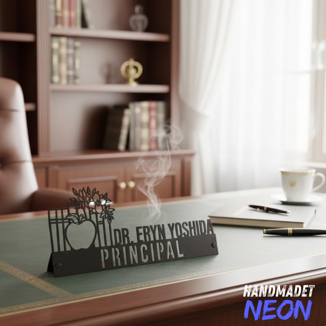 Custom Principal Metal Desk Name Plate, School Metal Job Name Plate ...