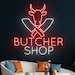 Custom Butcher Shop Led Sign, Cow Led Light, Butcher Neon Light ...