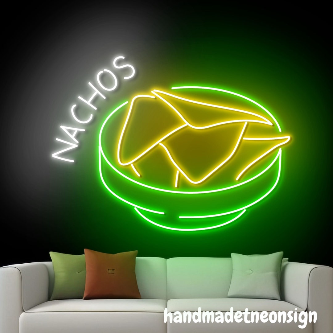 Nachos Neon Wall Sign, Tortilla Led Wall Light, Mexico Food Led Wall ...