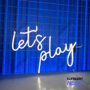 Custom Let's Play Neon Sign, Custom Quote Name LED Light, Nursery Room ...