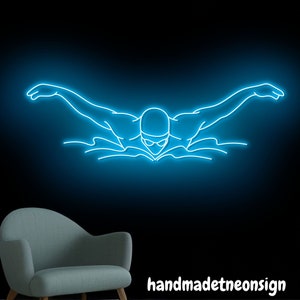 Swimmer Neon Sign, Custom Swimmer Led Sign, Swimming Neon Light ...