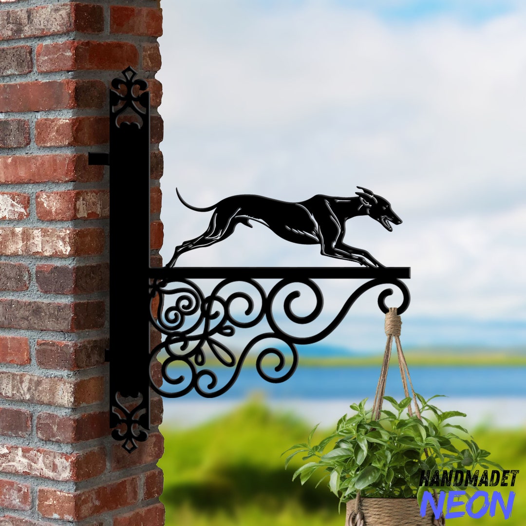 Personalized Greyhound Dog Hanging Bracket Greyhound Dog Hanging Basket ...