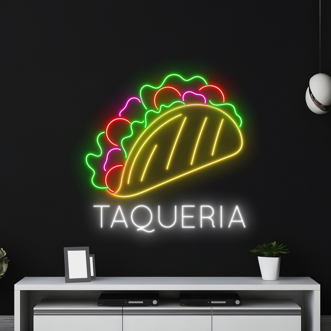 Taqueria Neon Sign, Mexico Tacos LED Sign, Mexican Taco Neon Light ...