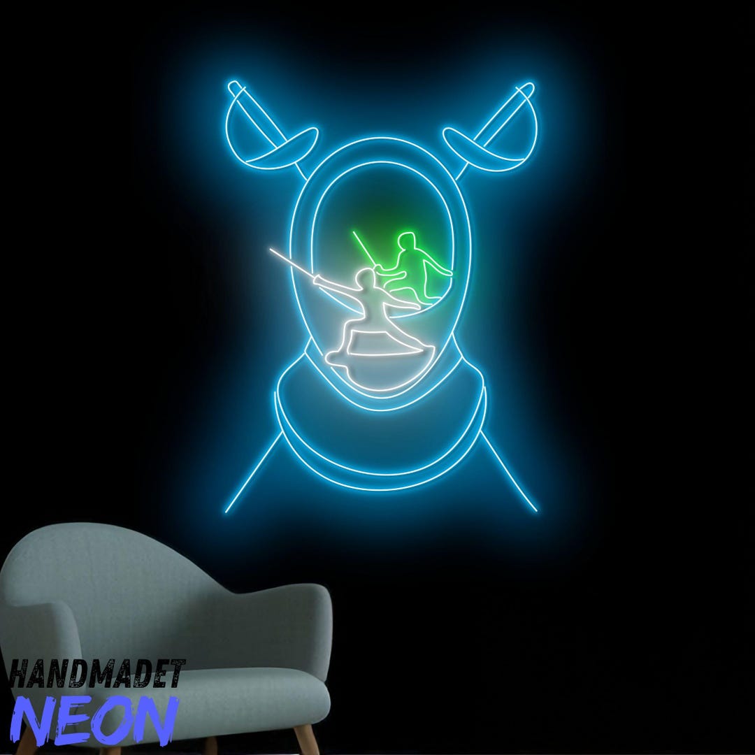 Fencing Neon Sign, Fencing Led Sign, Fencing Neon Light, Martial Arts ...